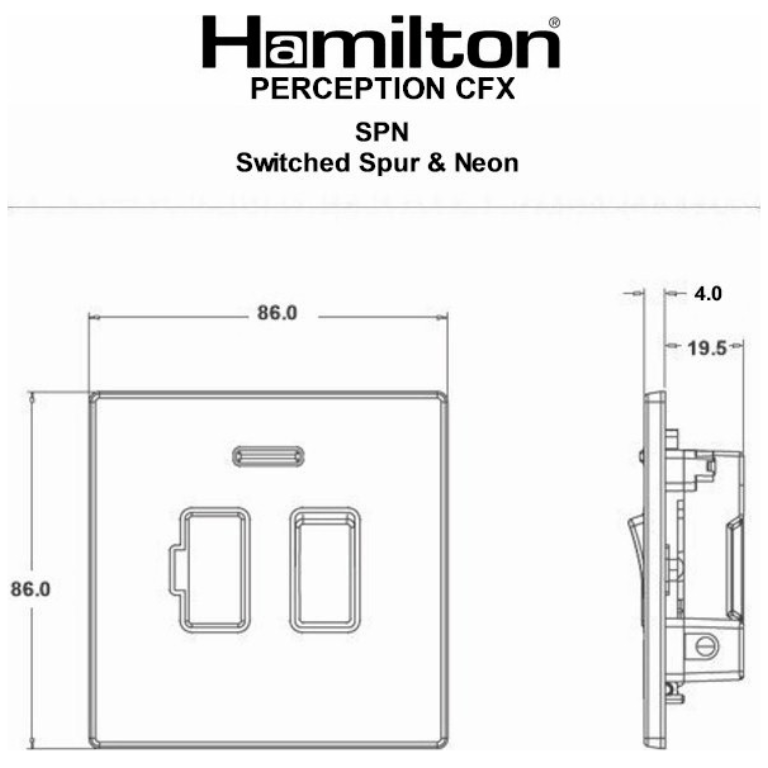 Hamilton Perception CFX Clear 13A Double Pole Switched Fused Spur and ...