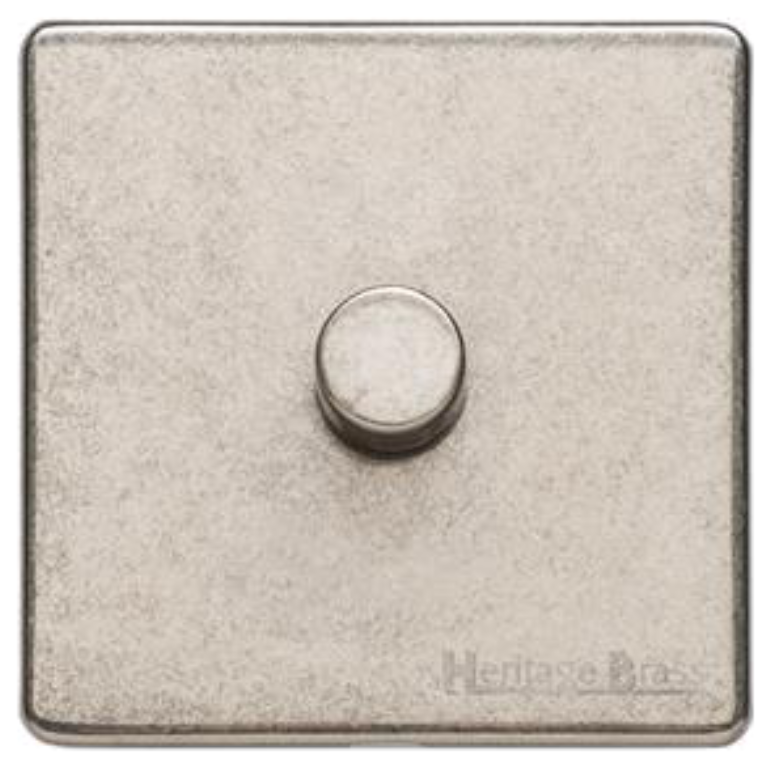 Heritage Brass Vintage Rustic Nickel 1 Gang LED Dimmer with Rustic ...