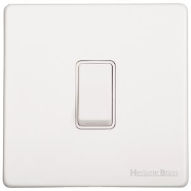 Heritage Brass Vintage Gloss White 20A Double Pole Switch with White ...