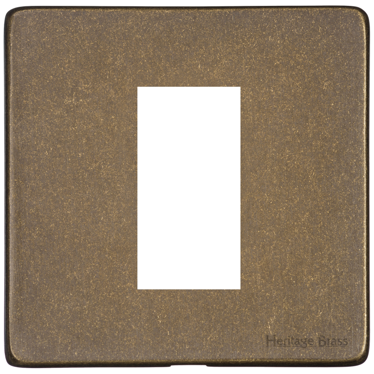 Heritage Brass Vintage Rustic Brass 1 Module Euro Plate | UKES