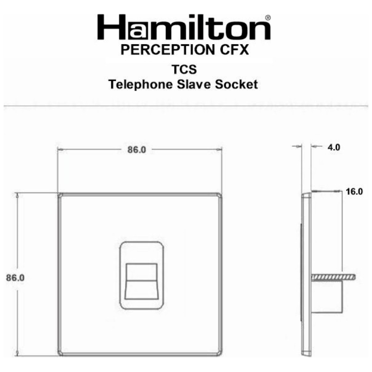 Hamilton Perception CFX Clear 1 Gang Secondary Telephone Extension ...