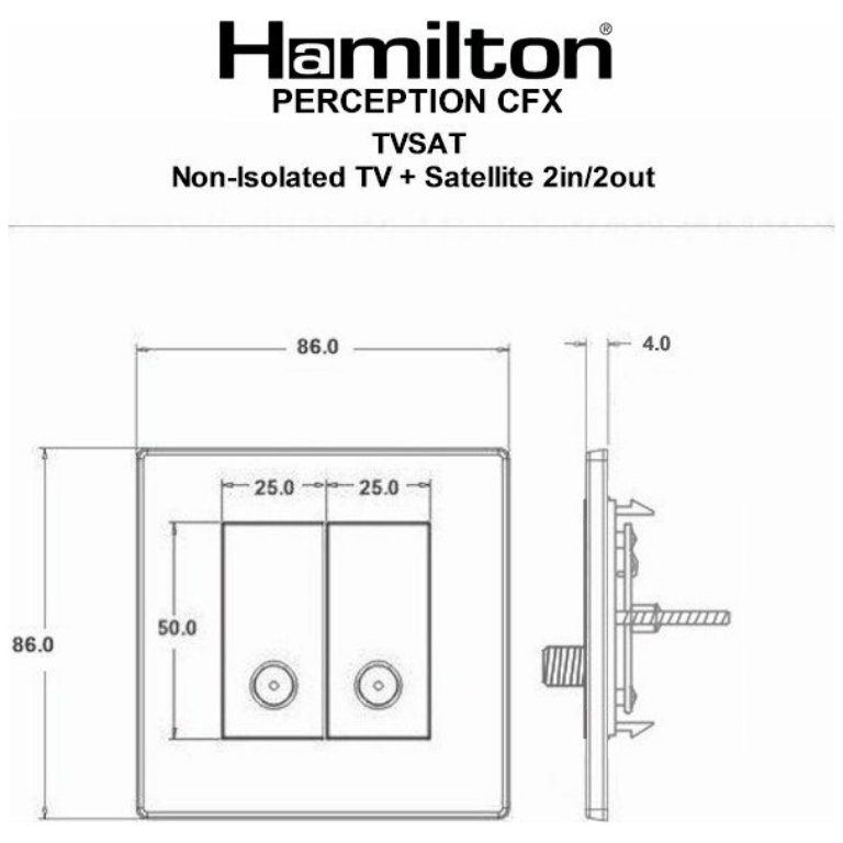 Hamilton Perception CFX Clear Non-Isolated 2 In/2 Out TV and Satellite ...