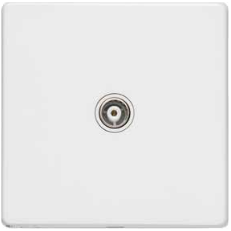 Heritage Brass Vintage Matt White 1 Gang Isolated TV Coaxial Socket ...