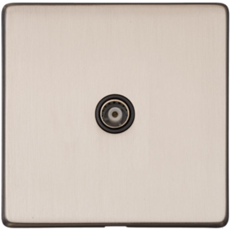 Heritage Brass Vintage Satin Nickel 1 Gang Non-Isolated TV Coaxial ...