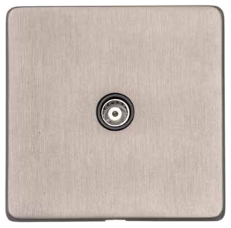 Heritage Brass Vintage Aged Pewter 1 Gang Non-Isolated TV Coaxial ...