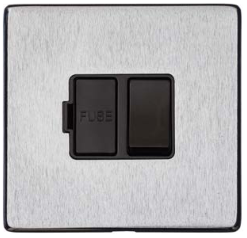 Heritage Brass Vintage Satin Chrome 13A Switched Spur with Black ...