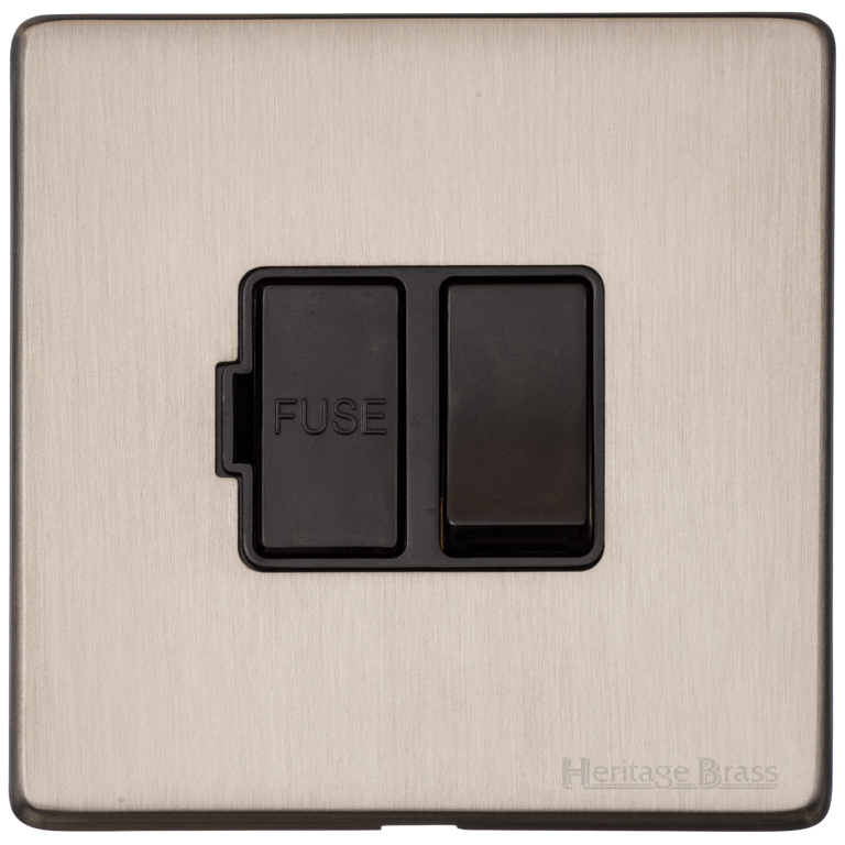 Heritage Brass Vintage Aged Pewter 13A Switched Spur with Black Plastic ...