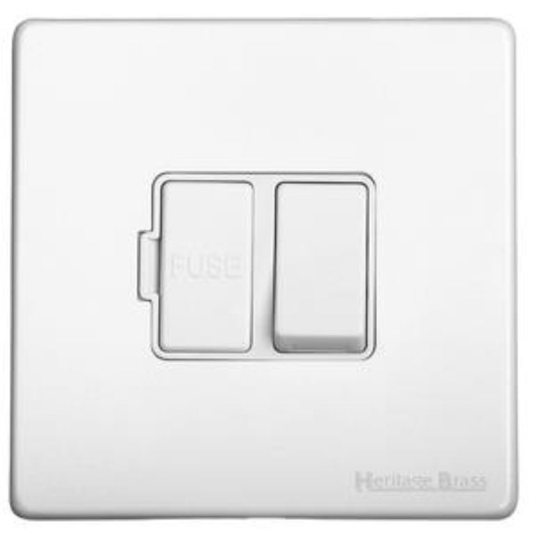 Heritage Brass Vintage Gloss White 13A Switched Spur with White Plastic ...