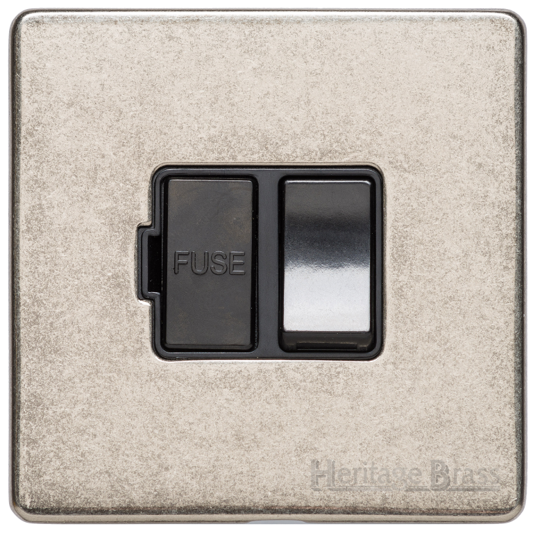 Heritage Brass Vintage Rustic Nickel 13A Switched Spur with Black ...