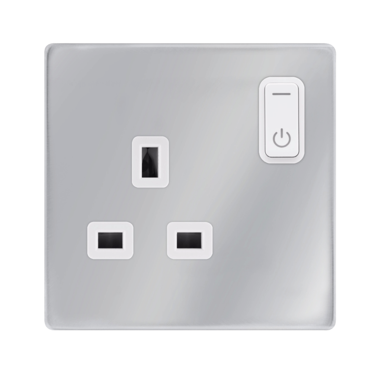 Click Smart+ Polished Chrome 1 Gang Definity 13A Zigbee Smart Switched ...