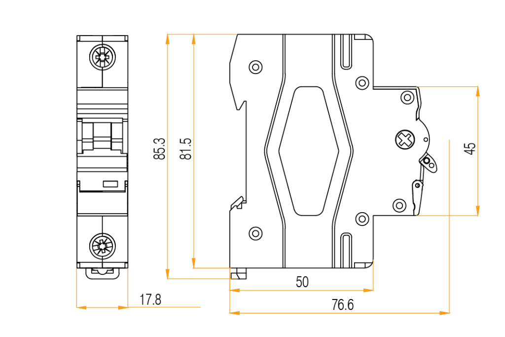 Elucian 6A C Curve 6kA Single Pole MCB | UKES
