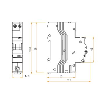 Elucian 20A 30mA B Curve Type A 6kA Single Pole RCBO | UKES
