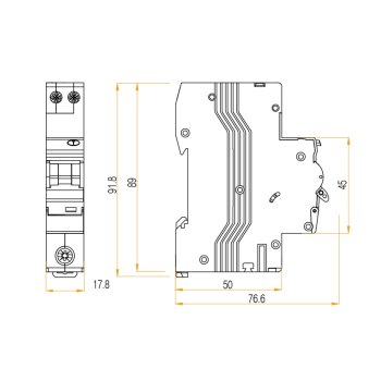 Elucian 6A 30mA B Curve Type A 6kA Single Pole RCBO | UKES