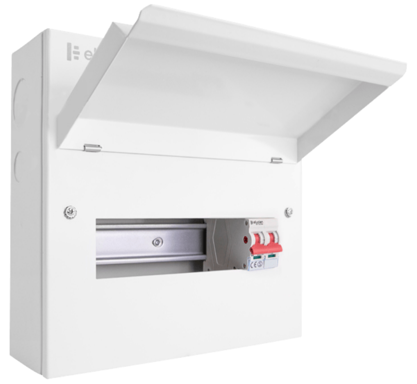 Elucian 8 Way Consumer Unit - 100A Mains Switch | UKES