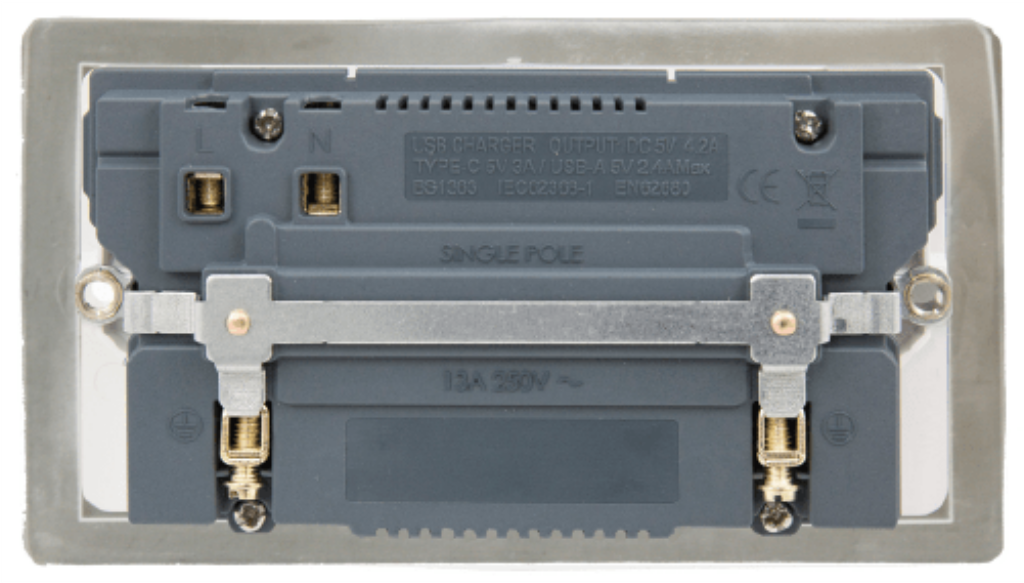 Click Define Brushed Stainless 2 Gang 13A Switched Safety Shutter ...