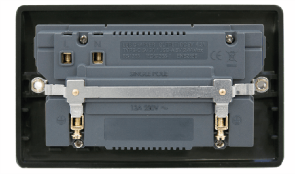 Click Part M Anthracite Grey 2 Gang 13A Switched Safety Shutter Socket ...