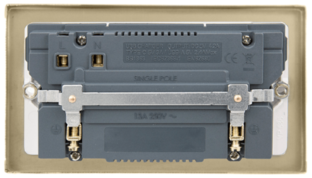 Click Deco Victorian Black Nickel 2 Gang 13A Switched Safety Shutter ...