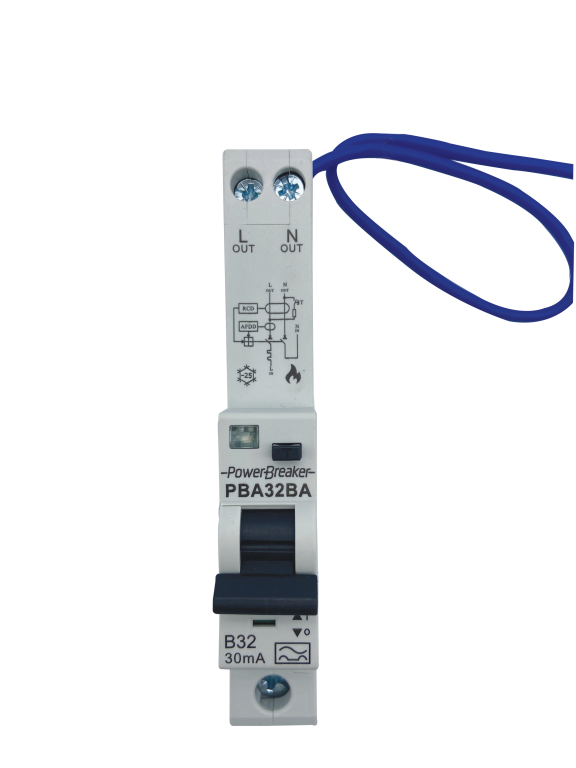 PowerBreaker 10A 30mA B Curve Type A 6kA Single Pole AFDD RCBO | UKES
