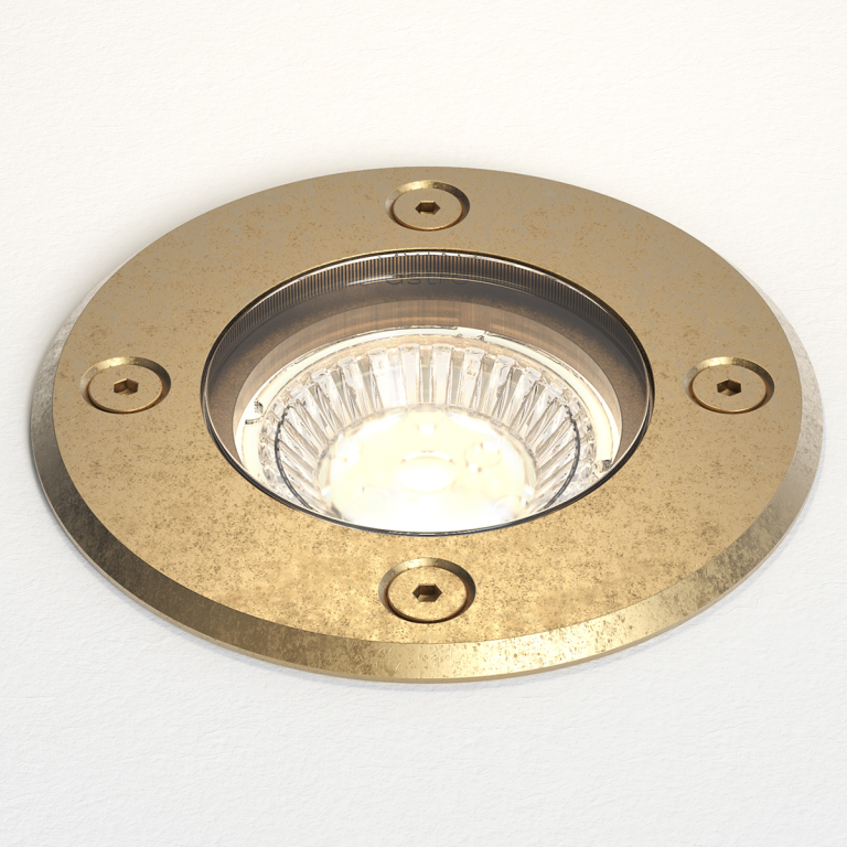 Astro Gramos Round Solid Brass Outdoor Ground Light | UKES