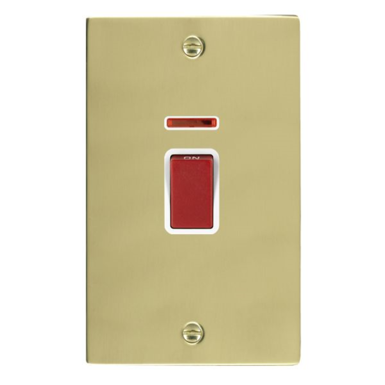 Hamilton Sheer Polished Brass 45A Vertical Double Pole Switch and Neon ...