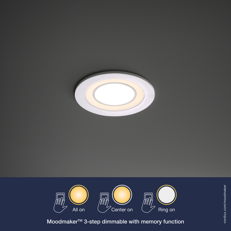 Nordlux Clyde 8 5W 2700K 3-Step Moodmaker Fixed White LED Downlight | UKES