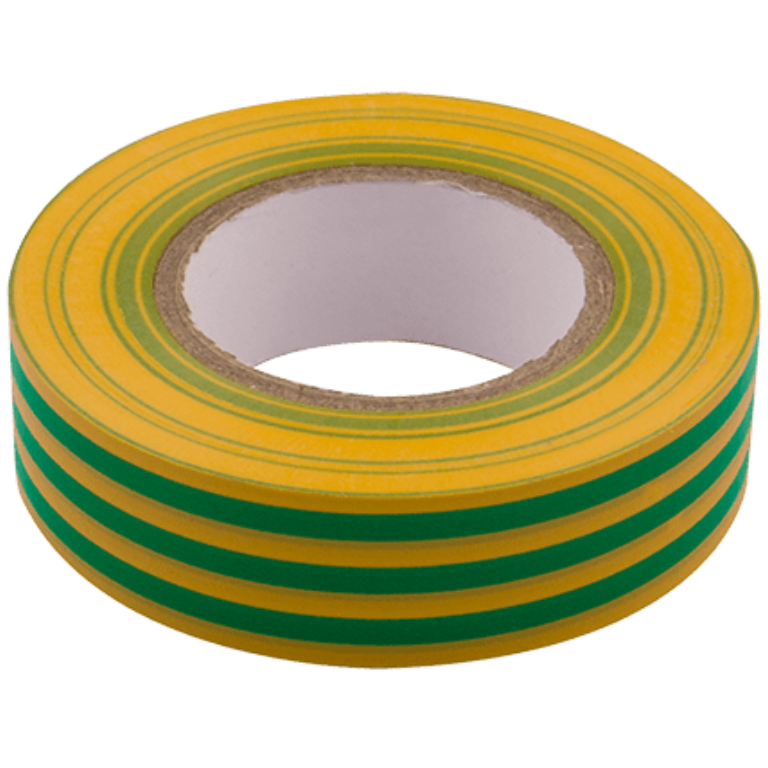 Unicrimp 19mm x 33m Roll of Yellow/Green PVC Tape | UKES