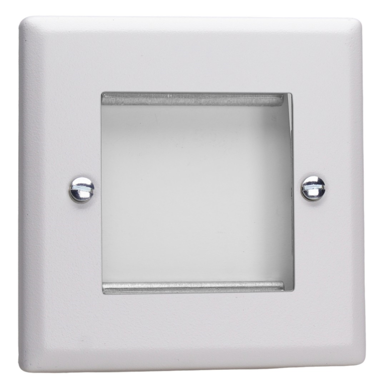 Varilight Urban Chalk White 1 Gang Twin Aperture DataGrid Faceplate | UKES
