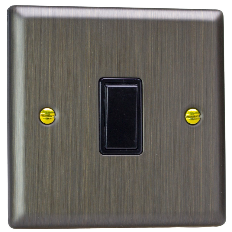 Varilight Urban Antique Brass 1 Gang 10A Intermediate Switch with Black ...