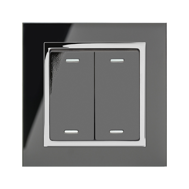 Retrotouch Crystal EnOcean Smart Light Switch with Black Glass and ...