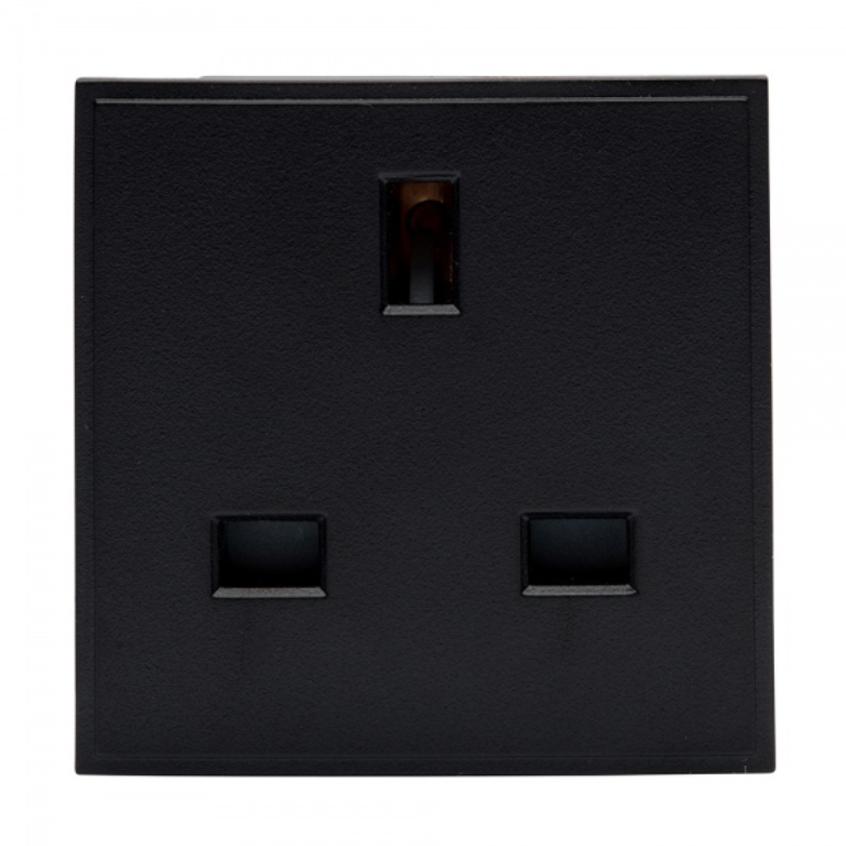 Retrotouch Black 13A Socket Module - 50x50mm | UKES