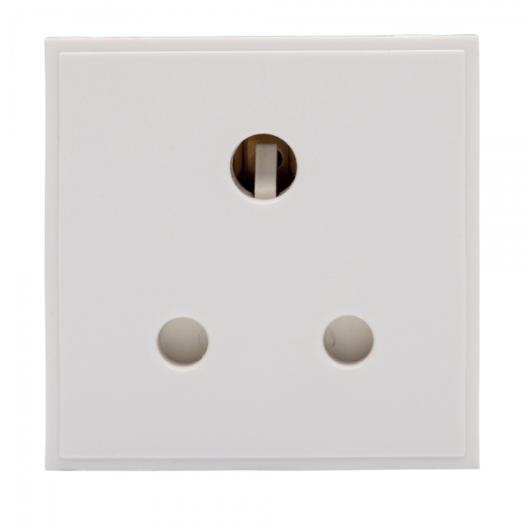 Retrotouch White 5A Round Pin Socket Module - 50x50mm | UKES