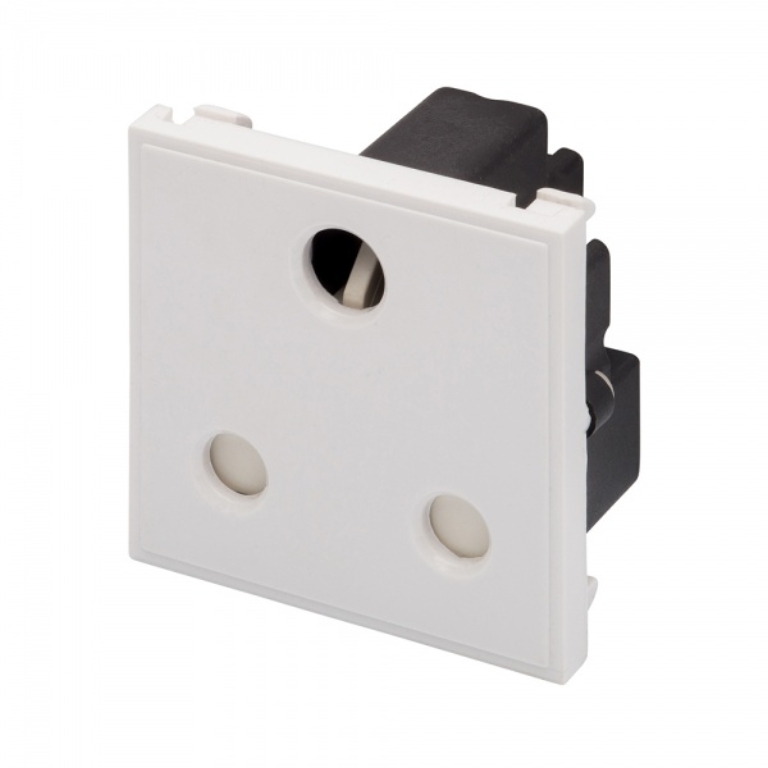 Retrotouch White 15A Round Pin Socket Module - 50x50mm | UKES