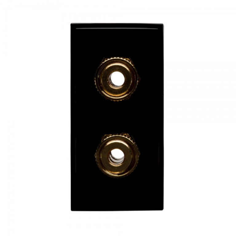Retrotouch Black Twin Speaker Post Socket Module - 25x50mm | UKES