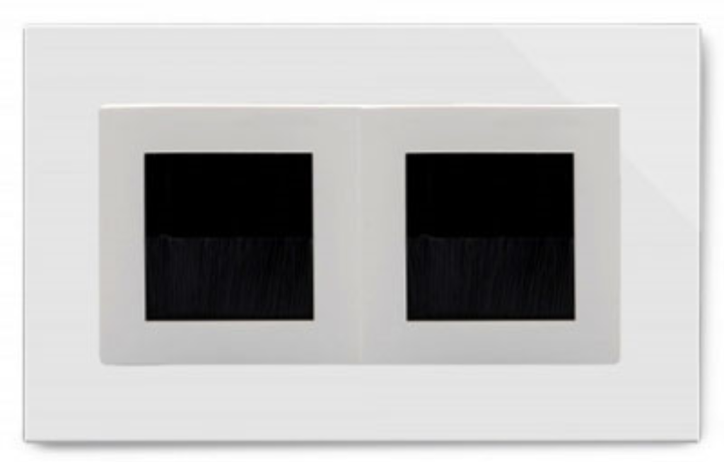 Retrotouch Crystal White Plain Glass Double Brush Socket | UKES