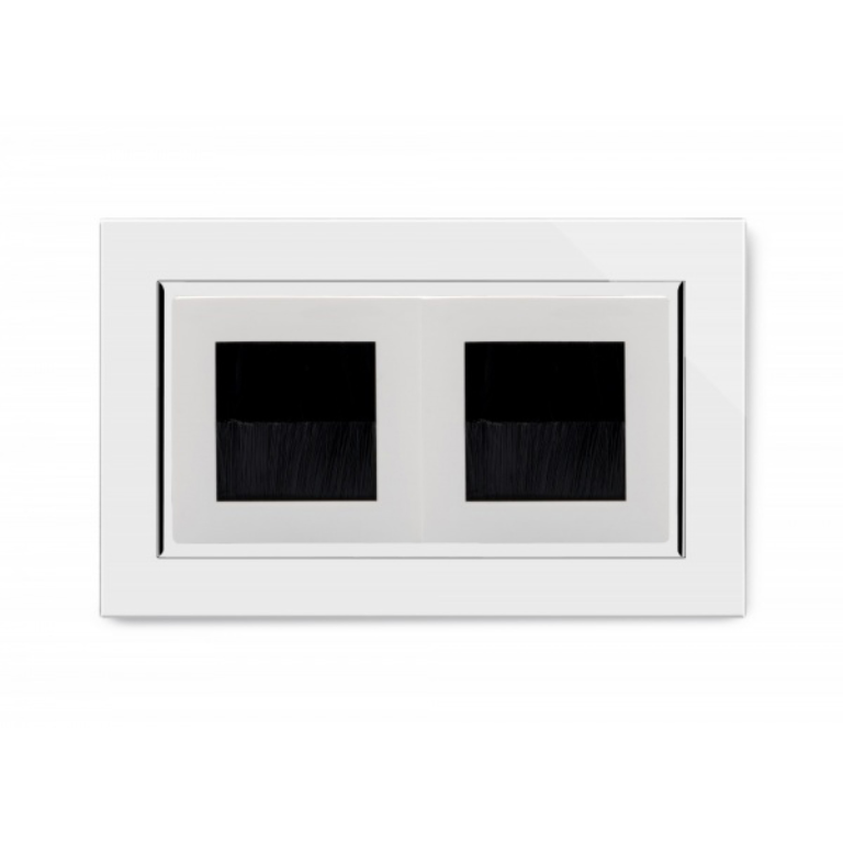 Retrotouch Crystal White Chrome Trim Double Brush Socket | UKES