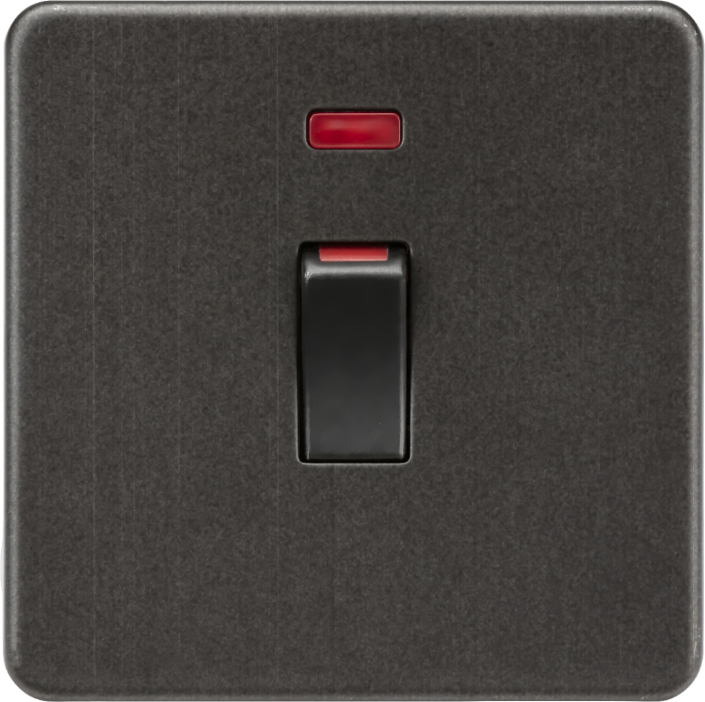 Knightsbridge Screwless Smoked Bronze 45A Cooker Switch with Neon ...