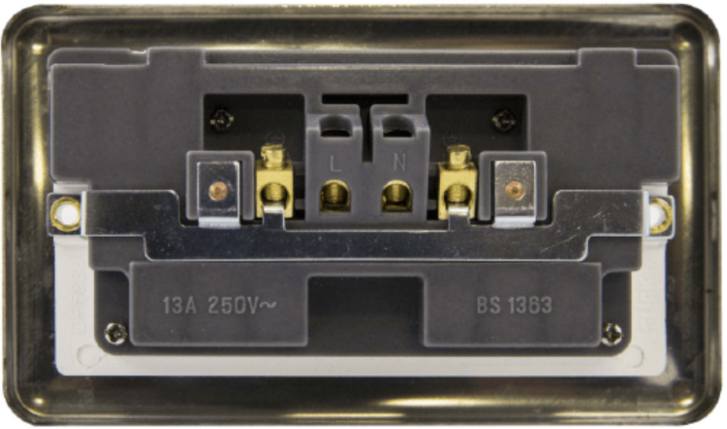 Click Deco Plus Antique Brass 2 Gang 13A Double Pole Ingot Switched ...