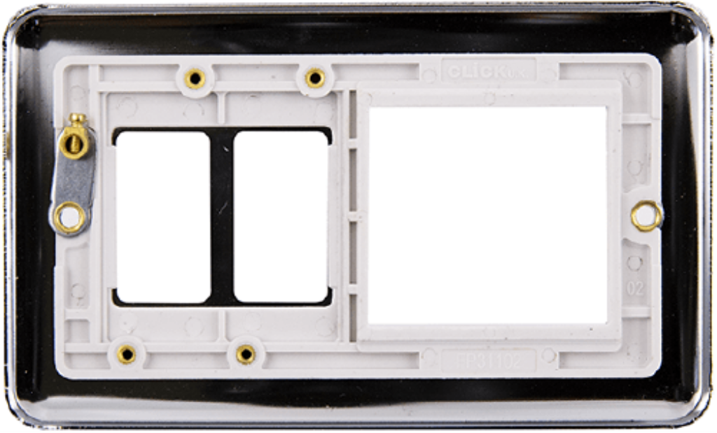 Click Deco Plus Black Nickel 2 Gang GridPro and Twin New Media Aperture ...