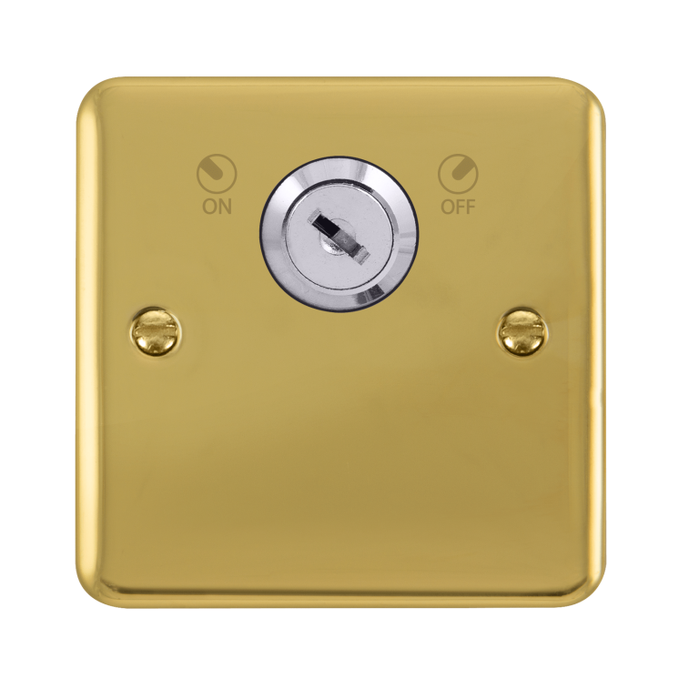 Click Deco Plus Polished Brass 1 Gang 20A Double Pole Key Lockable ...