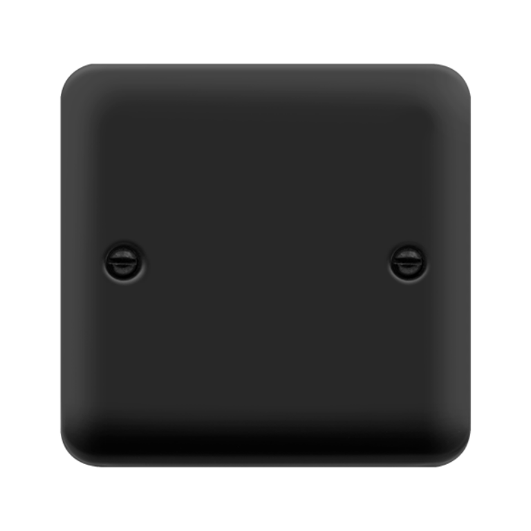 Click Deco Plus Matt Black 1 Gang Blank Plate | UKES