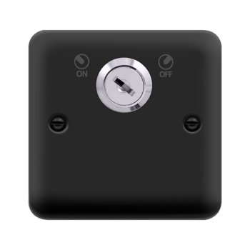 Click Deco Plus Matt Black 1 Gang 20A Double Pole Key Lockable Switch ...