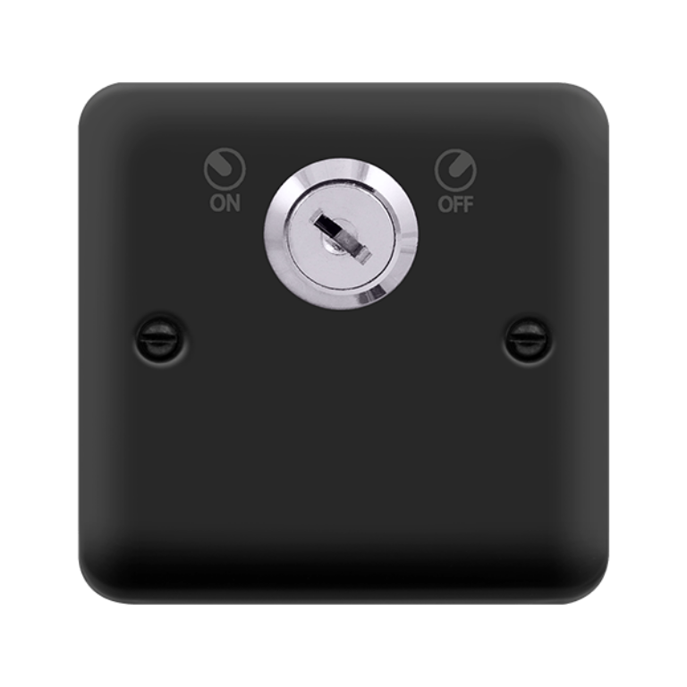 Click Deco Plus Matt Black 1 Gang 20A Double Pole Key Lockable Switch ...