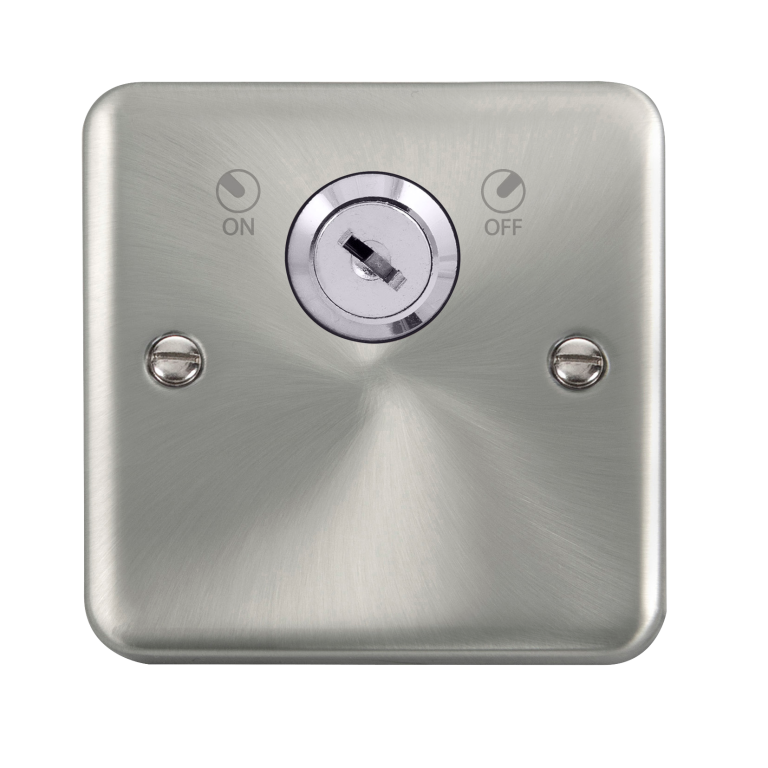 Click Deco Plus Satin Chrome 1 Gang 20A Double Pole Key Lockable Switch ...