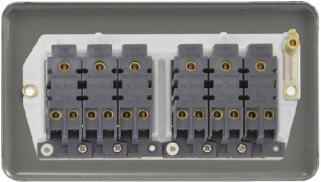 Click Deco Plus Stainless Steel 6 Gang 2 Way 10AX Ingot Switch with ...