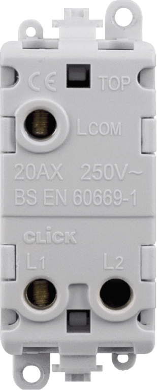 Click GridPro Brushed Stainless 1 Way 20AX Switch Module with Grey ...