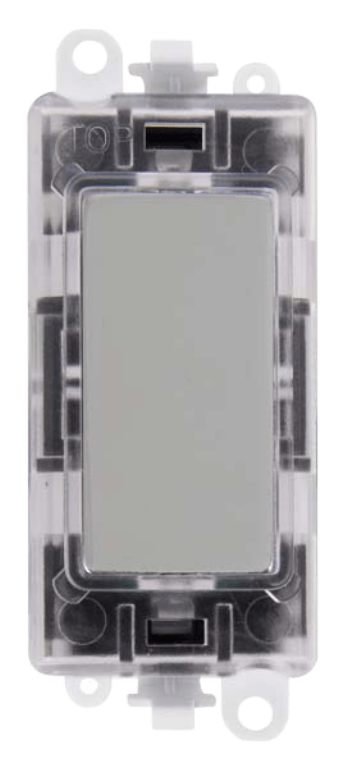 Click GridPro Polished Chrome 250V~ Illuminated Blank Module with Green LED Indicator | UKES