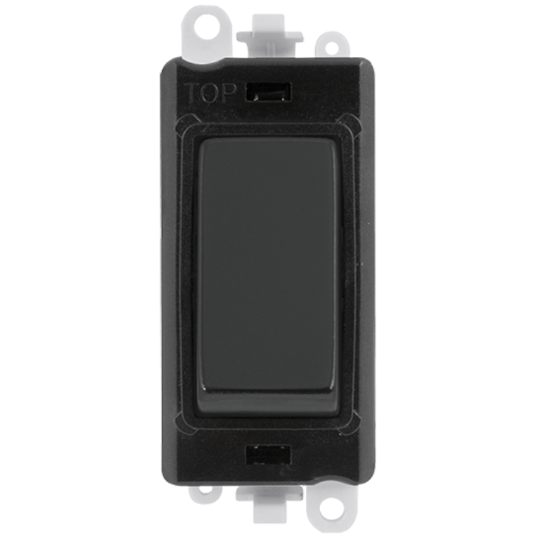 Click GridPro Matt Black 20AX Double Pole Switch Module with Black ...