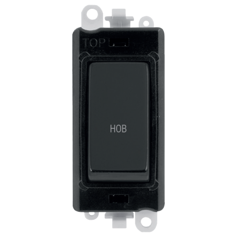 Click GridPro Matt Black 20AX Double Pole Hob Switch Module with Black ...