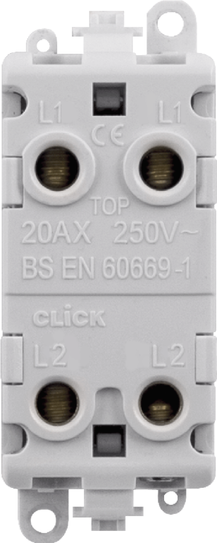 Click GridPro Satin Chrome 20AX Intermediate Switch Module with Grey ...