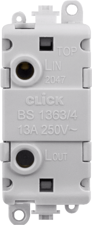 Click GridPro Matt Black 13A Fused Connection Module with Black Surround | UKES